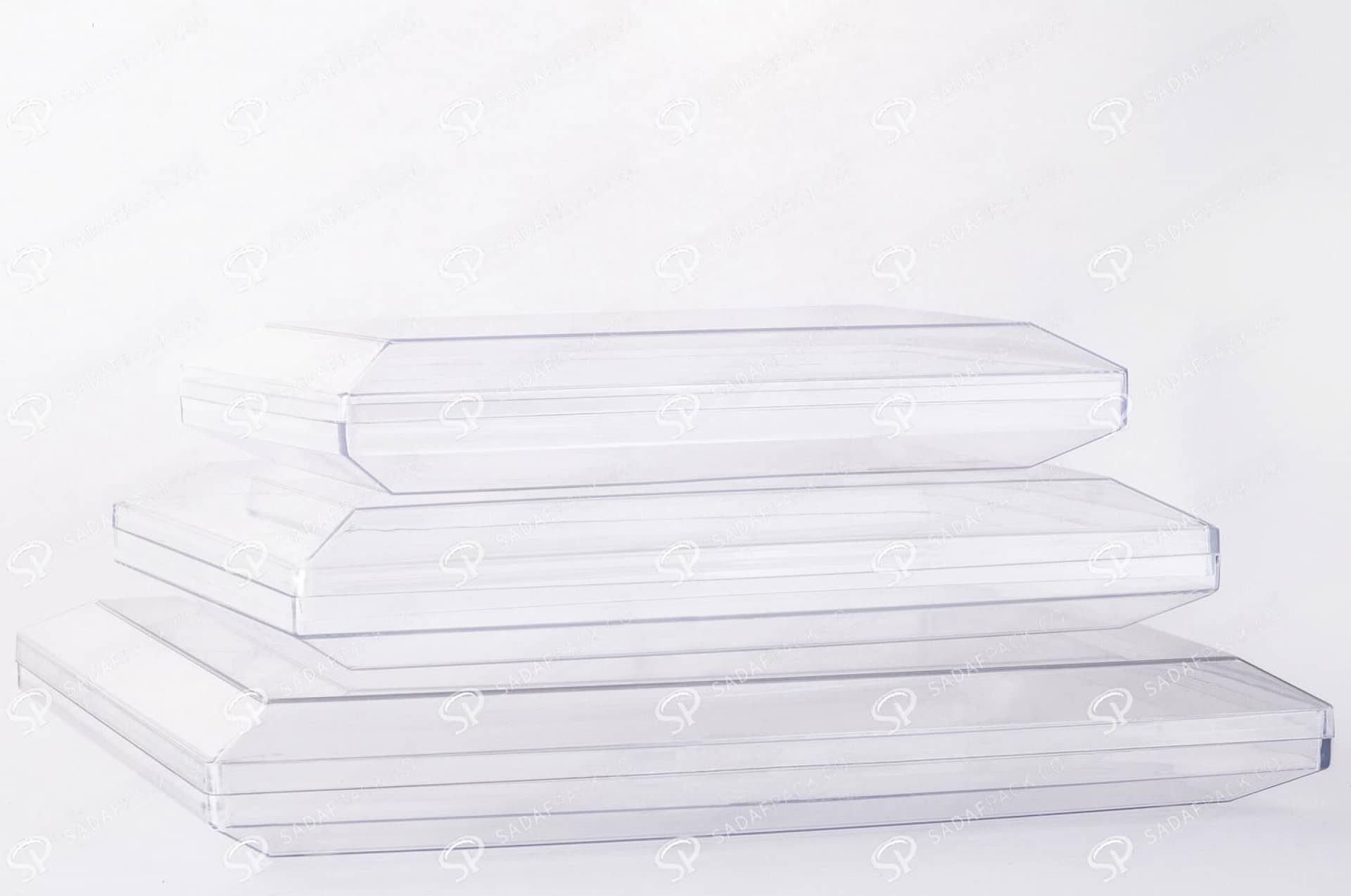 Transparent Designed Rectangular Containers - SadafPack
